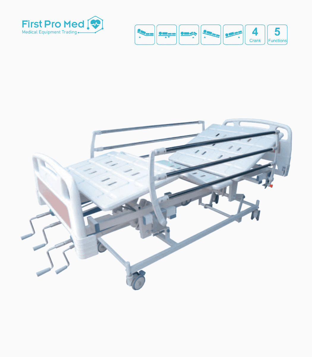 ICU Mechanical Bed with Horizontal Side Railings - Firstpromed